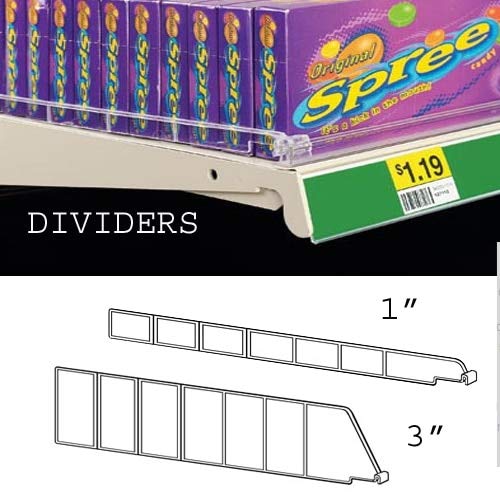 3" H Snap on Adjustable Depth Shelf Dividers for 10" D to 16" D Shelves, 50 Pack