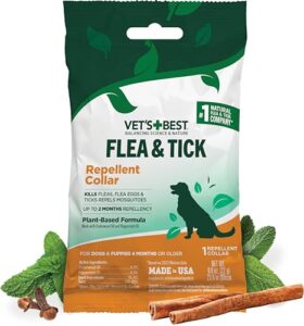 vet's best flea and tick repellent collar for dogs - flea and tick prevention for dogs - plant-based ingredients - small to large dog flea collar - up to 20” neck size