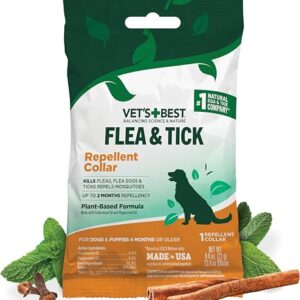 Vet's Best Flea and Tick Repellent Collar for Dogs - Flea and Tick Prevention for Dogs - Plant-Based Ingredients - Small to Large Dog Flea Collar - Up to 20” Neck Size