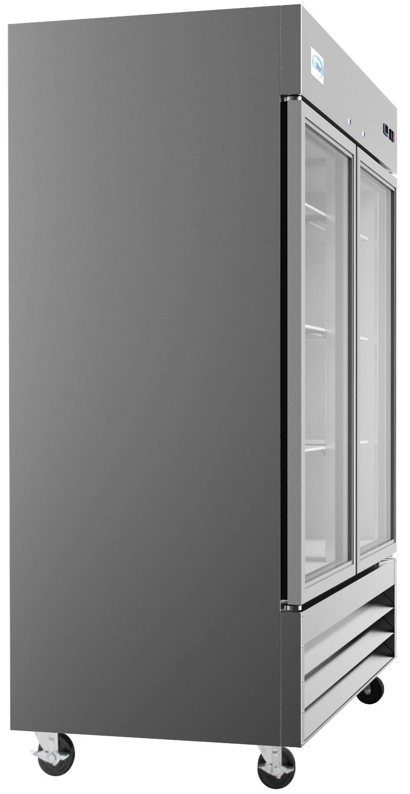 KoolMore - RIR-2D-GD 54" 2 Glass Door Commercial Reach-in Refrigerator Cooler with LED Lighting - 47 cu. ft, Stainless Steel