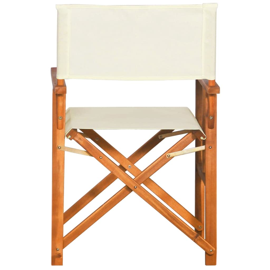 vidaXL Foldable Director's Chair - Solid Acacia Wood, Weather-Resistant, Polyester Seat, Backrest, Stylish Design, Easy to Store/Transport, Suitable for Camping and Beach Outtings