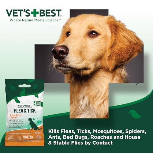 Vet's Best Flea and Tick Repellent Collar for Dogs - Flea and Tick Prevention for Dogs - Plant-Based Ingredients - Small to Large Dog Flea Collar - Up to 20” Neck Size