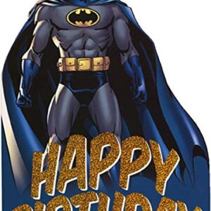 Paper House Batman with Blue Cape Die Cut Foil Superhero Birthday Card for Kids