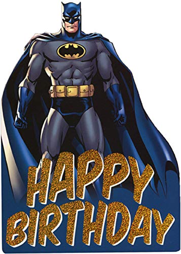 Paper House Batman with Blue Cape Die Cut Foil Superhero Birthday Card for Kids