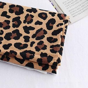 cotton fabric leopard fabric by the yard 110cm wide cozy trend leopard (beige brown)