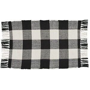 park designs buffalo check rag rug - black & cream