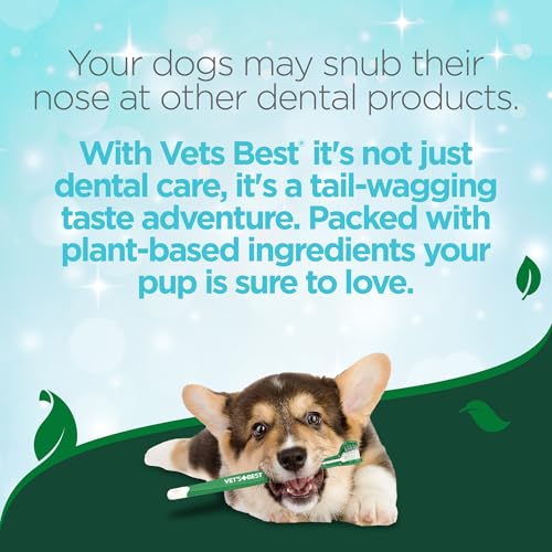 Vet's Best Vet’s Best Dog Toothbrush | Easy Teeth Cleaning for Dog Dental Care, Perfect for Dogs and Cats | Comes With 10 Soft Finger Brushes Per Pack