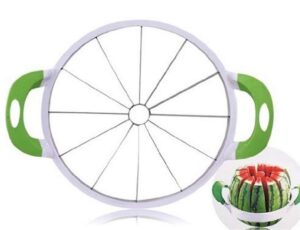 nex watermelon slicer cutter, stainless steel melon fruit round quickly cut tool, multifunctional peeler corer for cantaloupe apple pineapple, kitchen slicer gadget