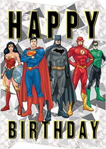 paper house justice league die cut foil superhero birthday card for kids