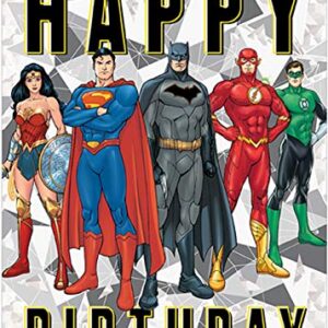 Paper House Justice League Die Cut Foil Superhero Birthday Card for Kids