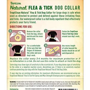 TropiClean Natural Flea & Tick Repellent Collar for Large Dogs - Natural Protection from Fleas & Ticks - Effective Pest Control Solution for Pets - Made with Natural Active Ingredients