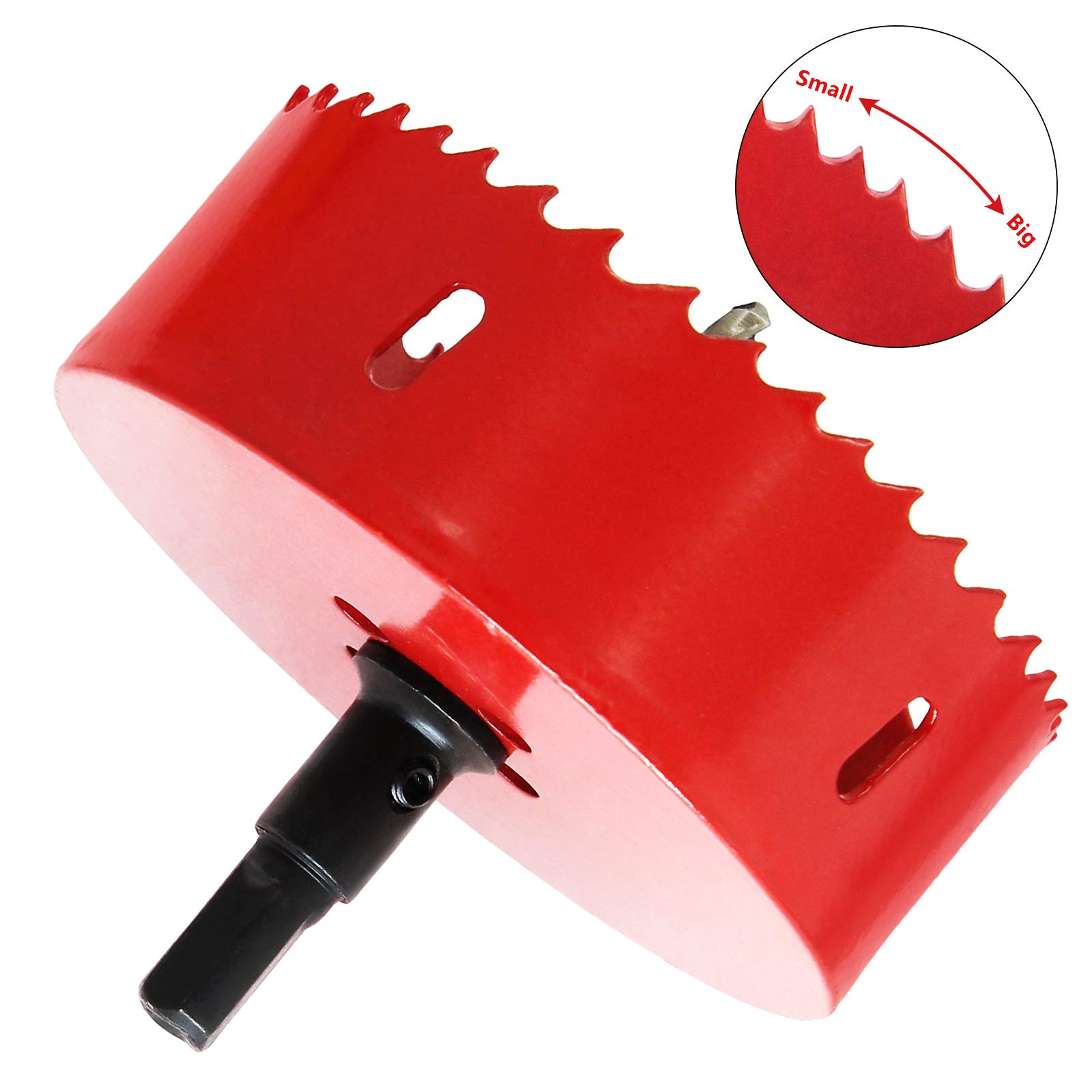 Luomorgo 100mm/4 Hole Saw, 1.4 inch Cutting Depth HSS Bi-Metal Hole Cutter for Wood Cornhole Boards Plastic Drywall & Metal Sheet