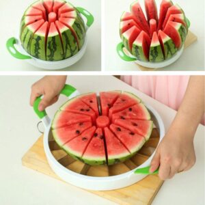 NEX Watermelon Slicer Cutter, Stainless Steel Melon Fruit Round Quickly Cut Tool, Multifunctional Peeler Corer for Cantaloupe Apple Pineapple, Kitchen Slicer Gadget