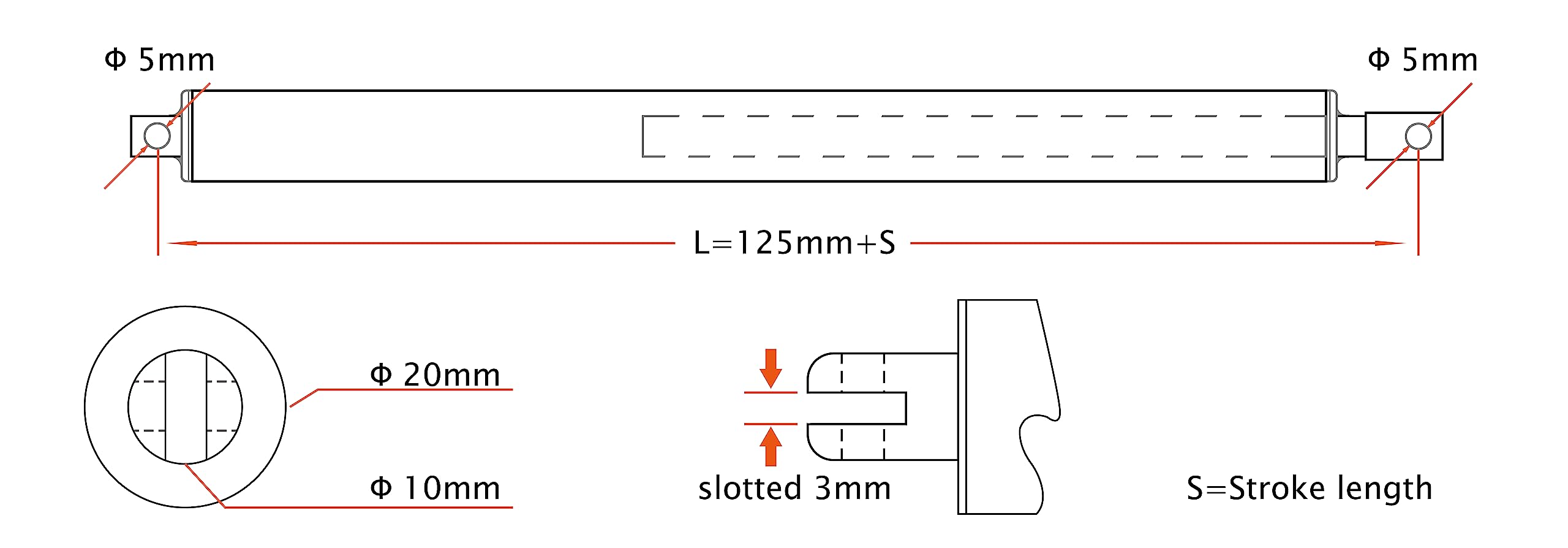 SOViK 12V DC Micro Linear Actuator 2 inch Stroke Max Force 22lbs Speed 0.5"/sec Tube Diameter 0.8" Internal Limit Switch