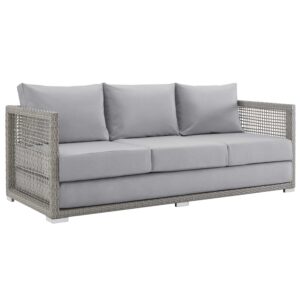 Modway Aura Outdoor Patio Wicker Rattan, 6 Piece Set, Gray Gray