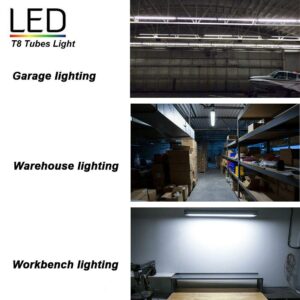 (10-Pack), 8FT LED Shop Light Fixture,Super Bright 120W 6000K/White 19000LM Hanging/Surface Mount 8 Foot Led Lights, 4 Rows V Shape 96" LED Shop Lights,Linkable T8 LED Tube Lights for Garage Warehouse