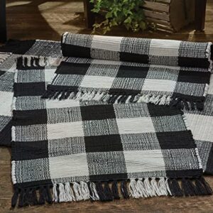 Park Designs Buffalo Check Rag Rug - Black & Cream