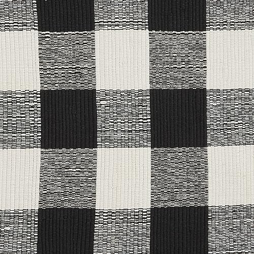 Park Designs Buffalo Check Rag Rug - Black & Cream