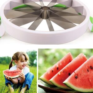 NEX Watermelon Slicer Cutter, Stainless Steel Melon Fruit Round Quickly Cut Tool, Multifunctional Peeler Corer for Cantaloupe Apple Pineapple, Kitchen Slicer Gadget