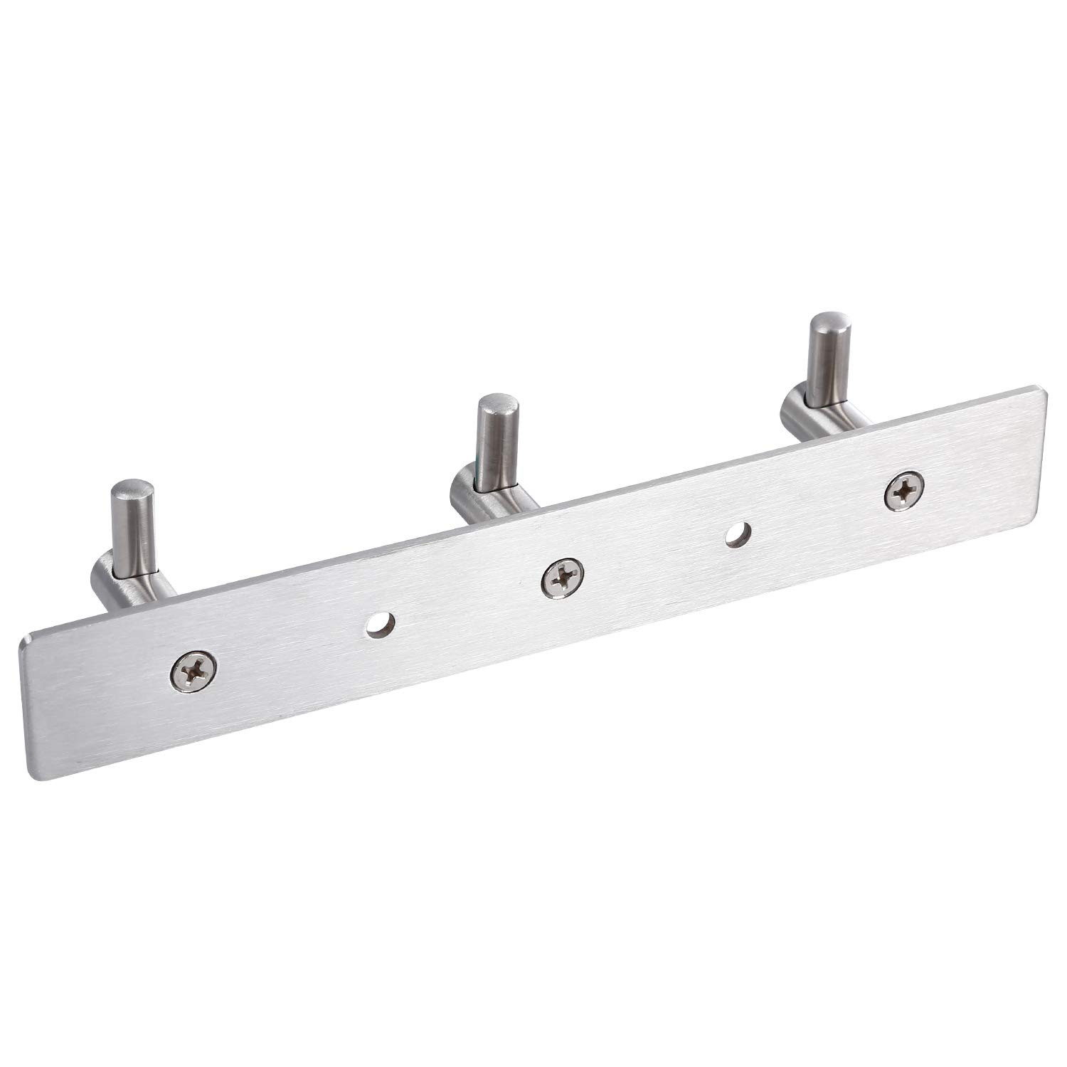 Sagmoc Key Holder Wall Mounted Coat&Towel Hook Rack Brushed Nickel 7.9-Inch with 3 Key Hooks for Entryway,Door, Bathroom, Kitchen Foyer, Hallway(304 Stainless Steel,Silver)