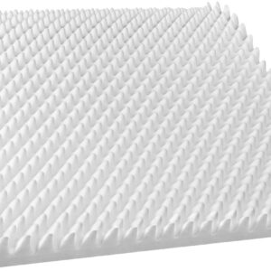 AK Trading 2.5" Thick CertiPUR-US Certified Convoluted Hospital Mattress Pad, Egg Crate Foam Foam Sheet | Mattress Pad (Medical Bed, Mattress Topper, Chairs) - Made in USA (2.5" x 24" x 72"), White