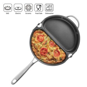 TECHEF - Frittata and Omelette Pan, Double Sided Folding Egg Pan, Made in Korea (PFOA Free) (Black)