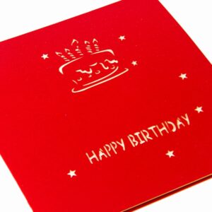 ENJOYPRO Birthday Card, 3D Pop Up Happy Birthday Cake Greeting Cards, Handmad Pop Out Cards With Envelope (Birthday Cake)