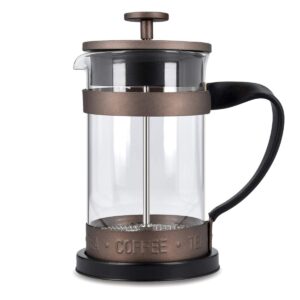 Navaris Retro French Press Coffee Maker (20 oz) - Stainless Steel Coffee Press Tea Maker with Plunger, Filter, Durable Borosilicate Glass Beaker