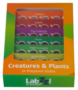 levenhuk labzz cp24 creatures and plants prepared microscope slides set for kids children and students education