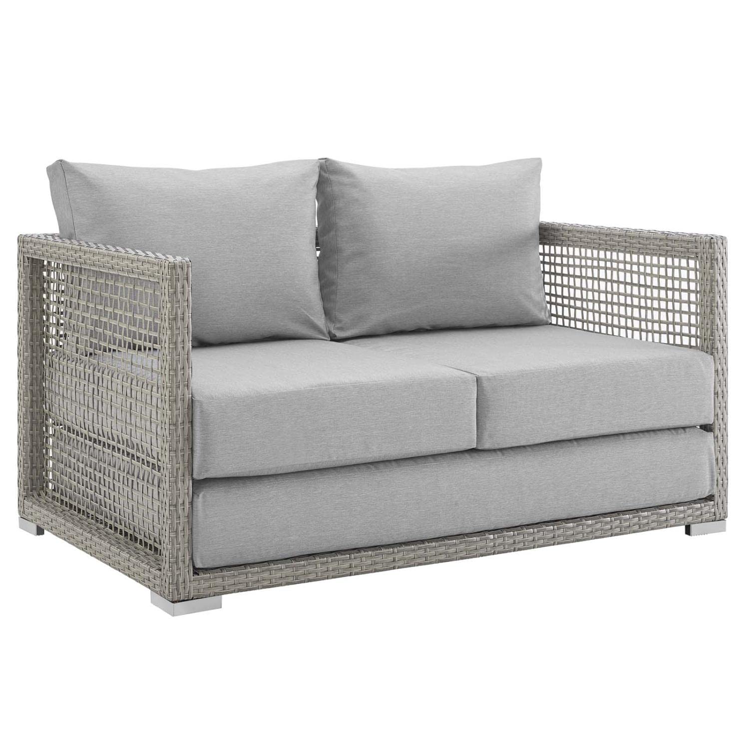 Modway Aura Outdoor Patio Wicker Rattan, 6 Piece Set, Gray Gray