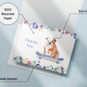 Twigs Paper Thank You Cards Dogs Design - 12 Assorted Dogs Thank You Cards with Envelopes - Made in USA Greeting Card - Eco Friendly Blank Cards and Envelopes - 5.5 x 4.25 Size Appreciation Cards