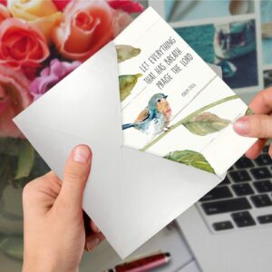 The Best Card Company - Congratulations Greeting Card with Envelope - Beautiful Appreciation, Celebration Card - Scripture Birds C7108ICGG