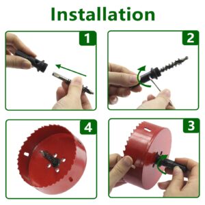 Luomorgo 100mm/4 Hole Saw, 1.4 inch Cutting Depth HSS Bi-Metal Hole Cutter for Wood Cornhole Boards Plastic Drywall & Metal Sheet