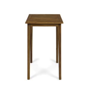 christopher knight home teresa outdoor minimalist acacia wood square bar table teak finish