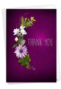 the best card company thank you greeting card with 5 x 7 inch envelope (1 card) many thanks purple c6842gtyg