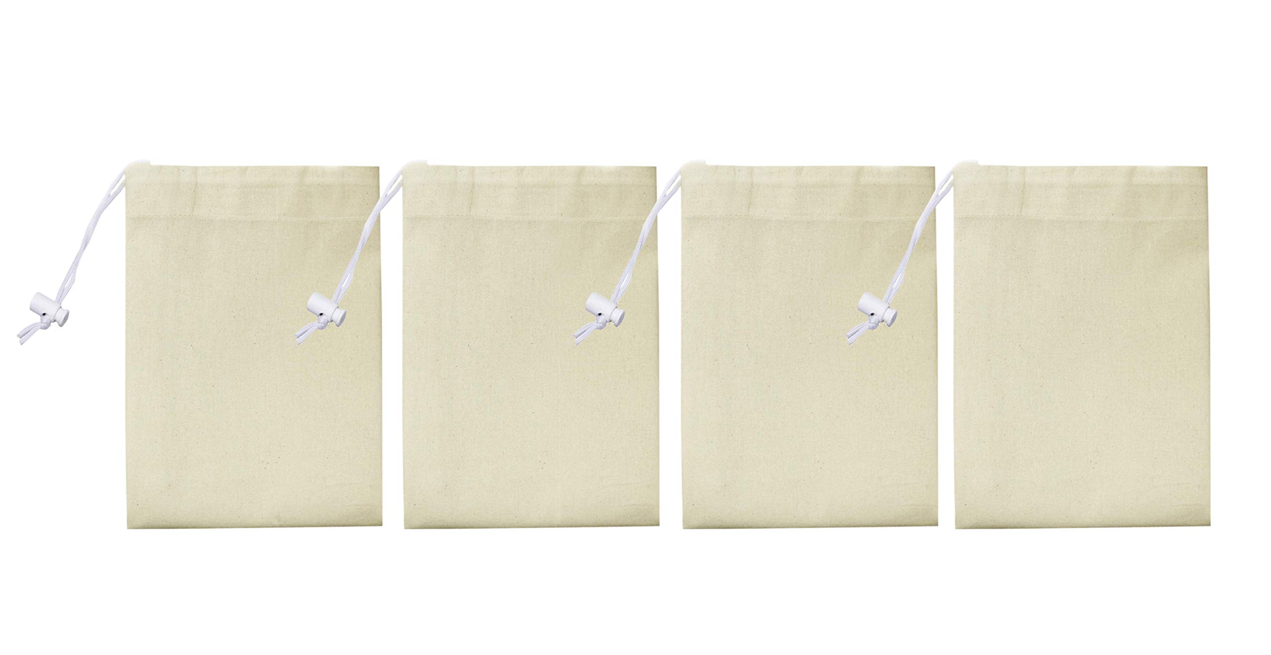 Urban Villa - 4 Pack Extra Large Canvas Heavy Duty Laundry Bags Natural Cotton -Multi Use- Size -71X91 CMS