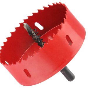 Luomorgo 100mm/4 Hole Saw, 1.4 inch Cutting Depth HSS Bi-Metal Hole Cutter for Wood Cornhole Boards Plastic Drywall & Metal Sheet