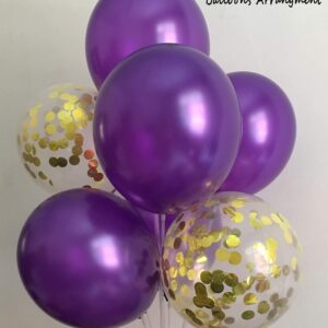 Confetti Balloons Gold Purple Metallic Balloon Wedding Bridal Shower Birthday Party Favor Suppliers 12inch