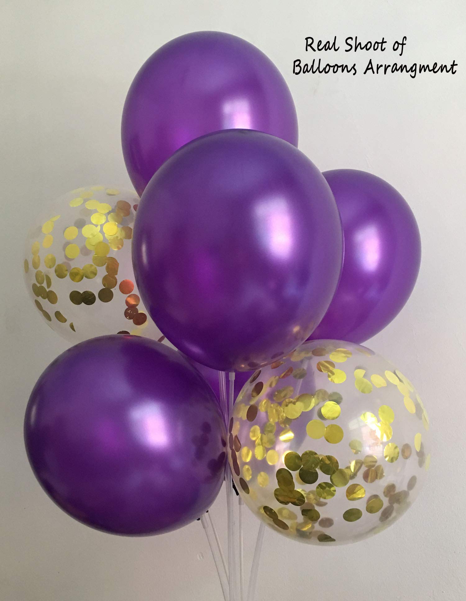 Confetti Balloons Gold Purple Metallic Balloon Wedding Bridal Shower Birthday Party Favor Suppliers 12inch