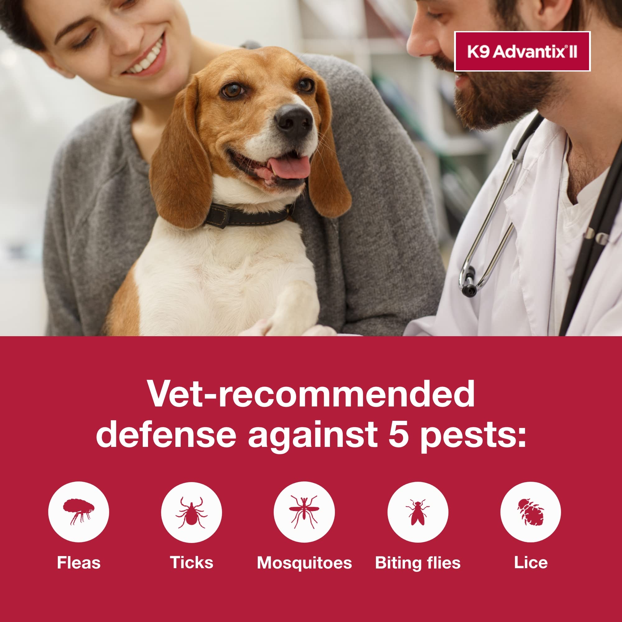 K9 Advantix II Medium Dog Vet-Recommended Flea, Tick & Mosquito Treatment & Prevention | Dogs 11-20 lbs. | 1-Mo Supply