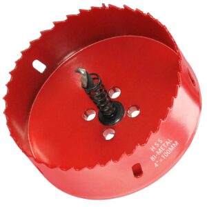 Luomorgo 100mm/4 Hole Saw, 1.4 inch Cutting Depth HSS Bi-Metal Hole Cutter for Wood Cornhole Boards Plastic Drywall & Metal Sheet