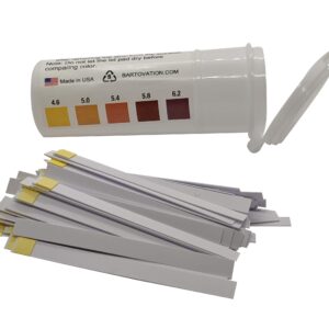 pH Test Strips for Beer Making, Homebrew, Acidity, 4.6 to 6.2 pH [Vial of 100 Strips]