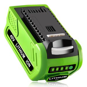 replacement battery for greenworks 40v battery 29472 29462 29252 20202 22262 25312 21242 lithium battery compatible with greenworks g-max 40 volt cordless chainsawtools 【 40v 6000mah】 (green)