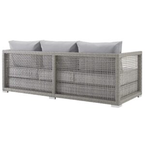 Modway Aura Outdoor Patio Wicker Rattan, 6 Piece Set, Gray Gray