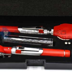 OdontoMed2011® Led Pocket Otoscope Set !Double Handle ! 2 Free Replacement Bulbs ! Bright Light Led (Red)