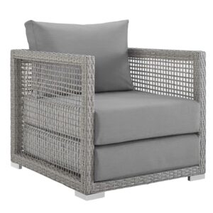 Modway Aura Outdoor Patio Wicker Rattan, 6 Piece Set, Gray Gray