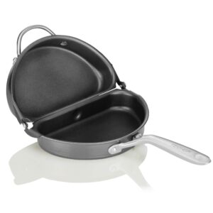 techef - frittata and omelette pan, double sided folding egg pan, made in korea (pfoa free) (black)