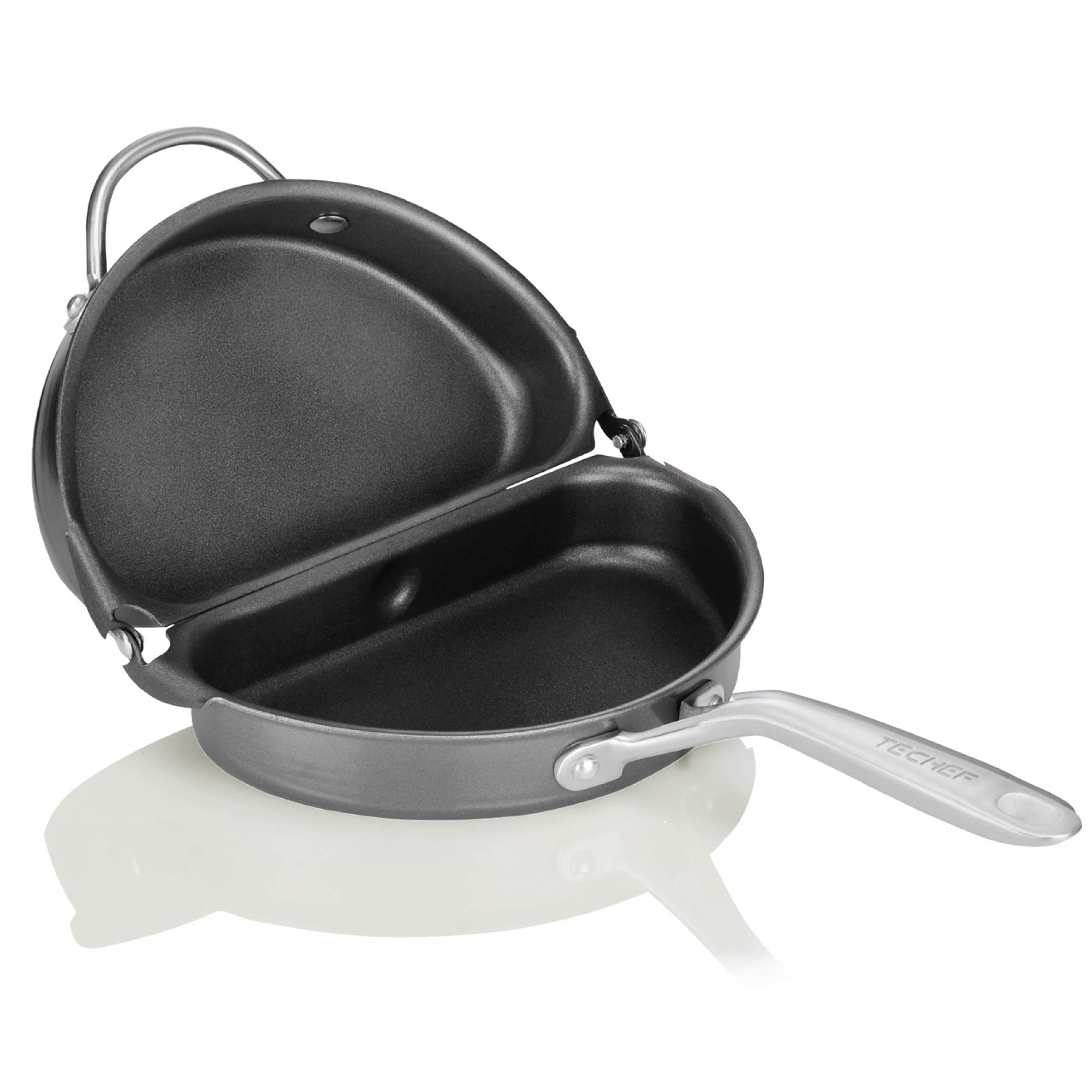 TECHEF - Frittata and Omelette Pan, Double Sided Folding Egg Pan, Made in Korea (PFOA Free) (Black)