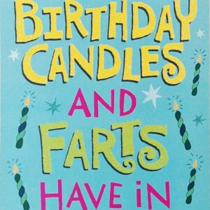 What Do Birthday Candles and Farts Have in Common? Bathroom Humor Fart Poop Funny Joke Greeting Card