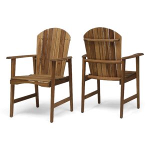 gdfstudio outdoor weather resistant acacia wood adirondack dining chairs (set of 2), natural finish